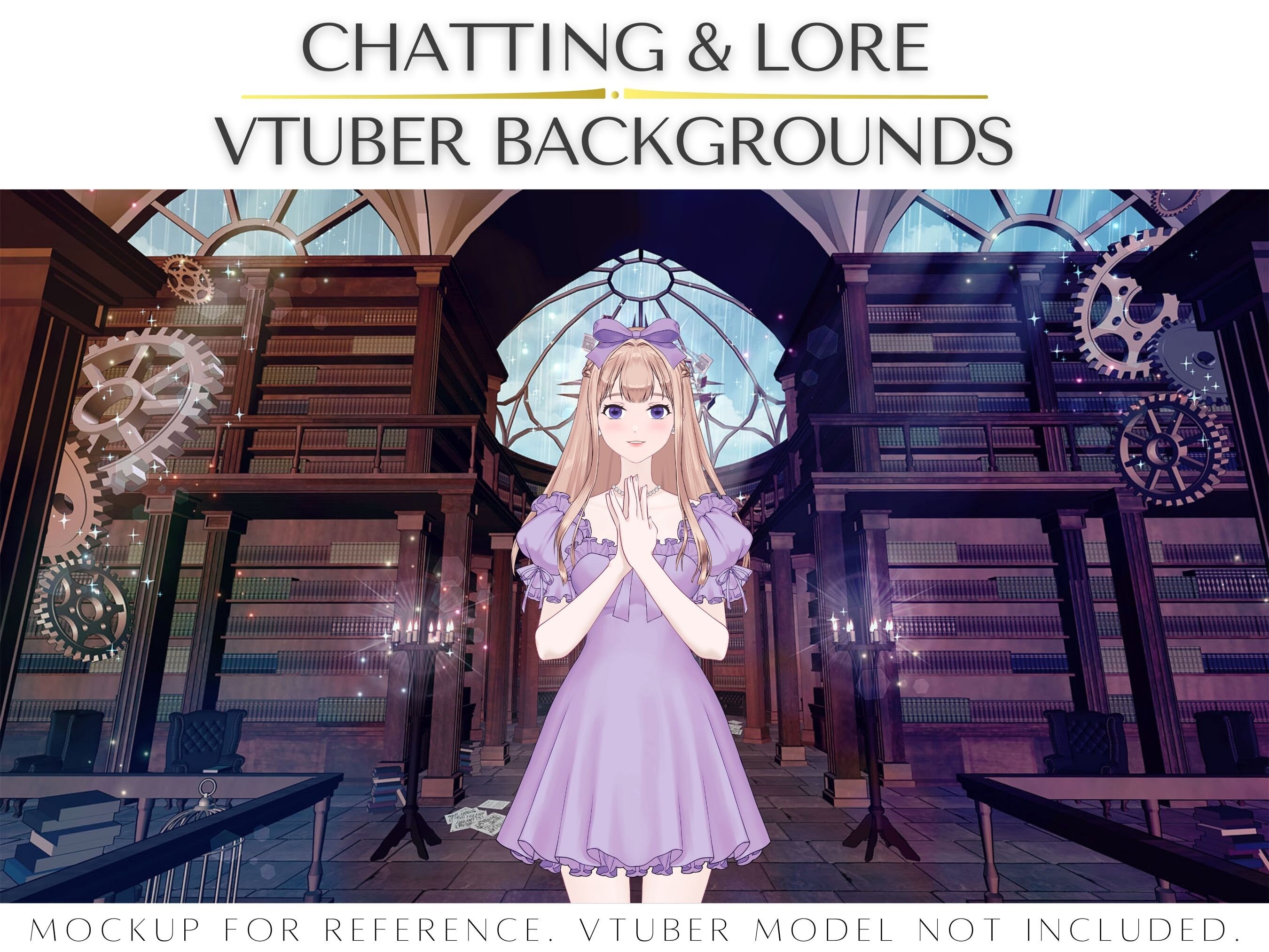 Background Pack Vtuber Livestream Magical Library Static - Etsy