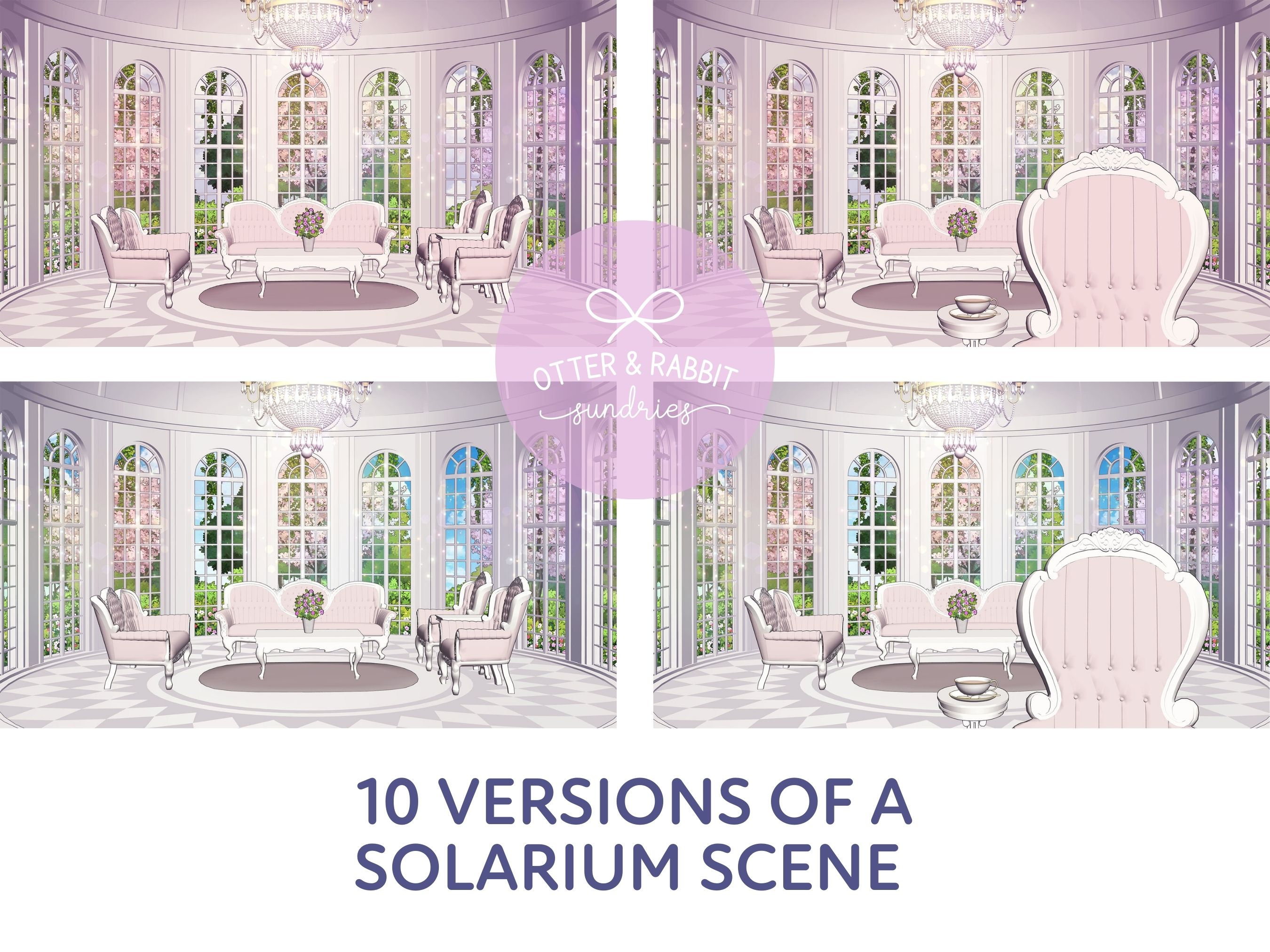 Background Pack | Vtuber Livestream Pink Sun Parlor Static Background ...