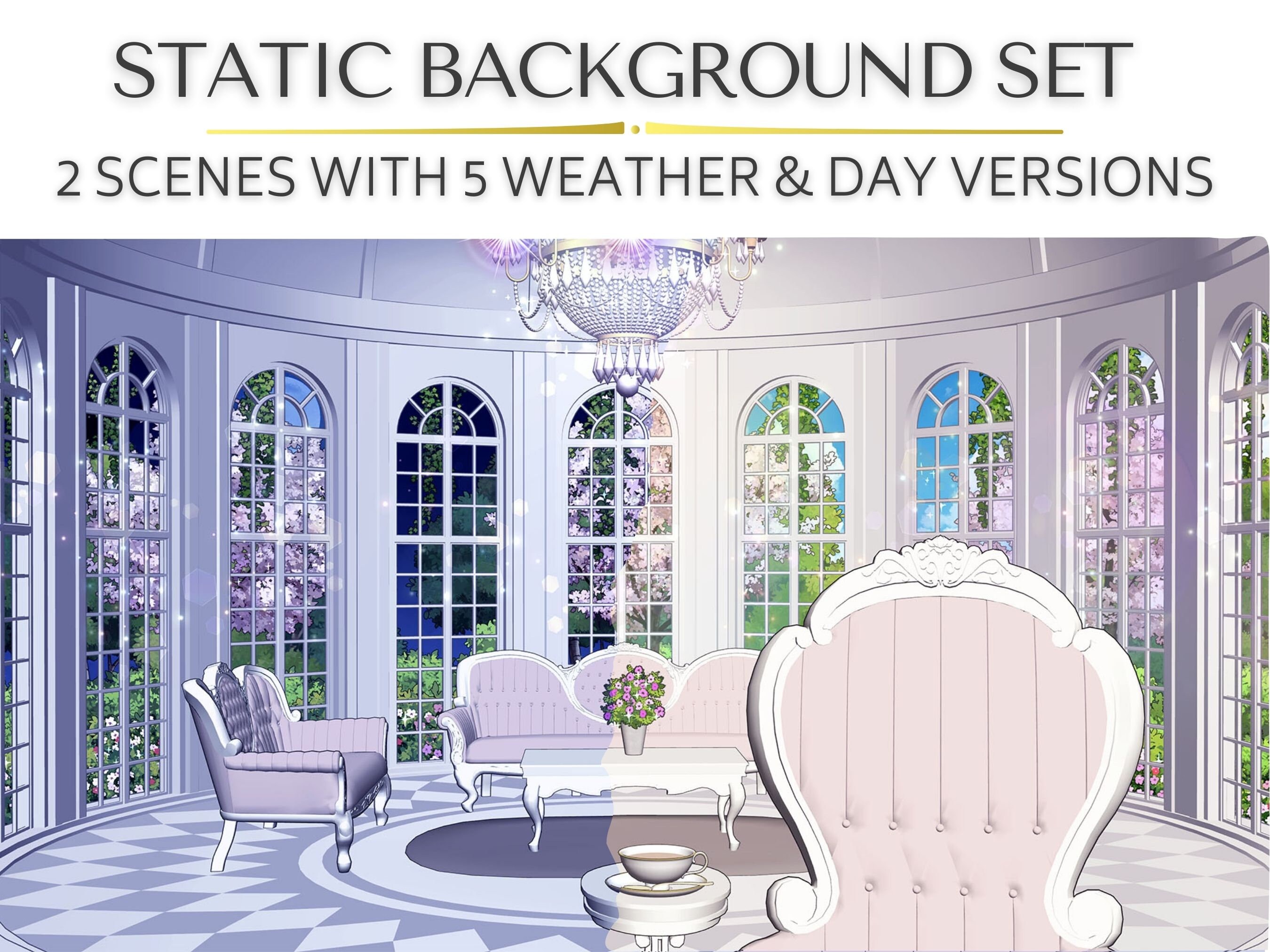 Background Pack Vtuber Livestream Pink Sun Parlor Static - Etsy