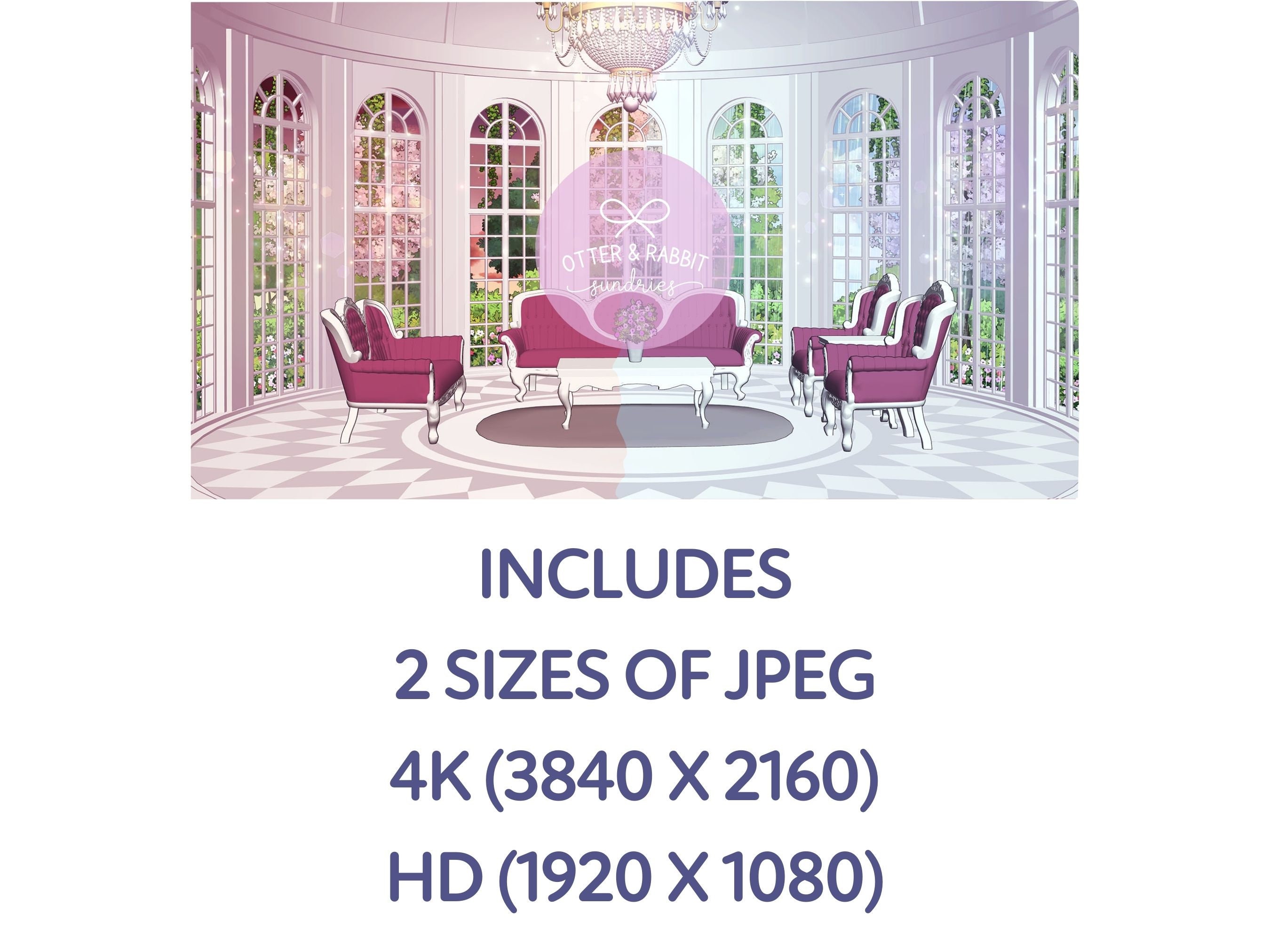 Background Pack | Vtuber Livestream Magenta Sun Parlor Static ...