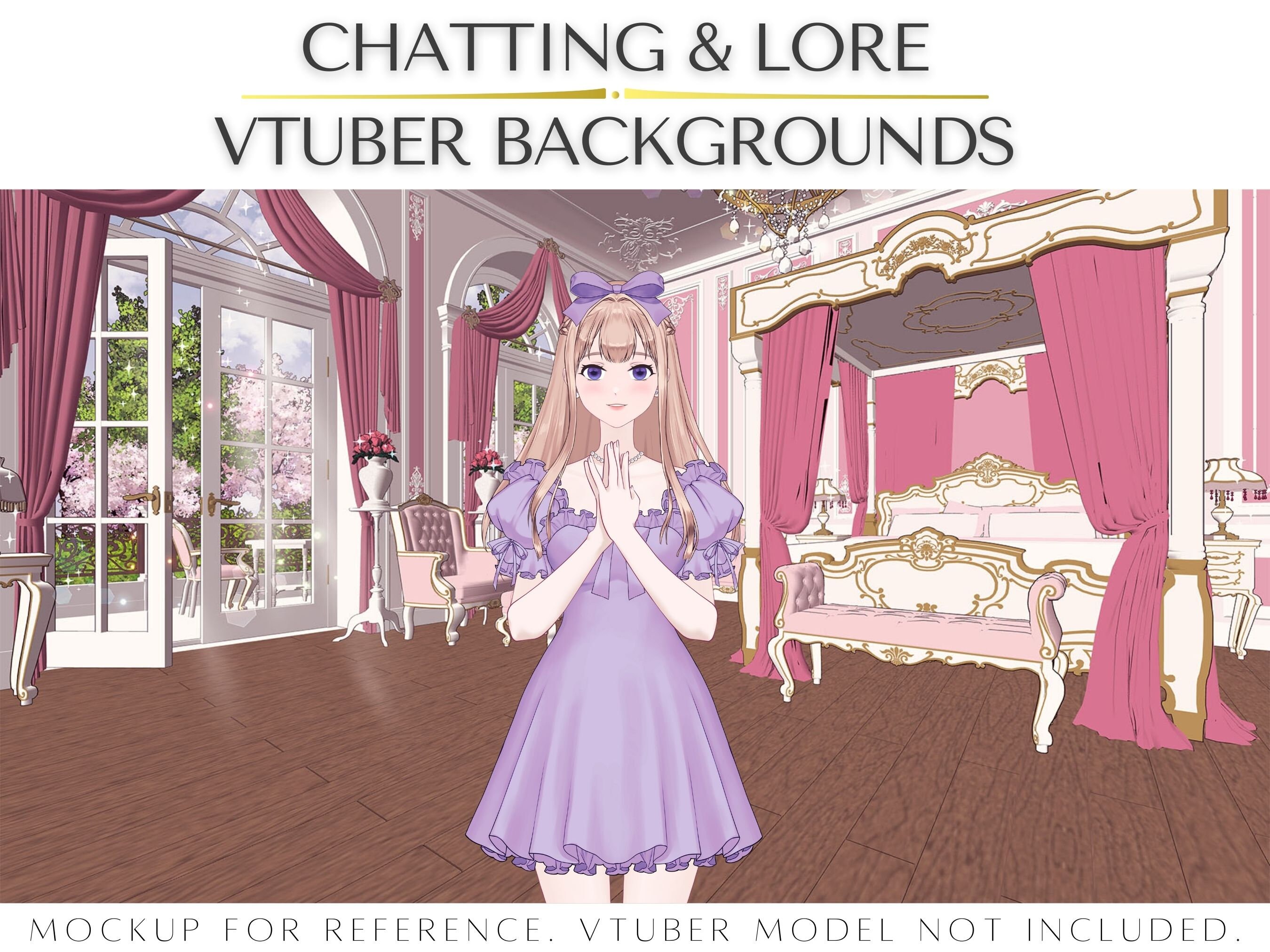 Background Pack Vtuber Livestream Luxury Pink Bedroom Static - Etsy
