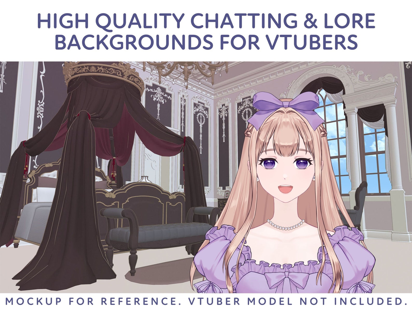 Background Pack Vtuber Livestream Royal Black Bedroom Static - Etsy