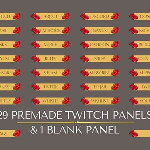 Animated Stream Pack | Red Rose Garden Overlay Set for Livestreamer ...