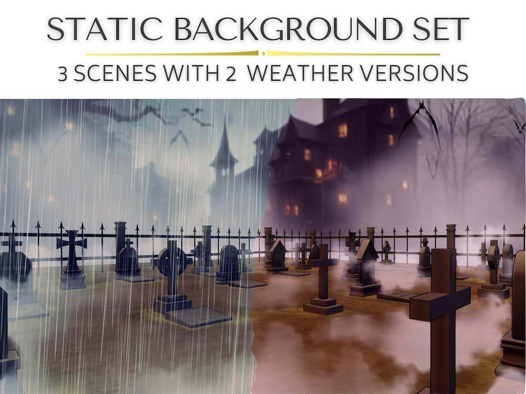 Background Pack Vtuber Livestream Spooky Graveyard Static - Etsy