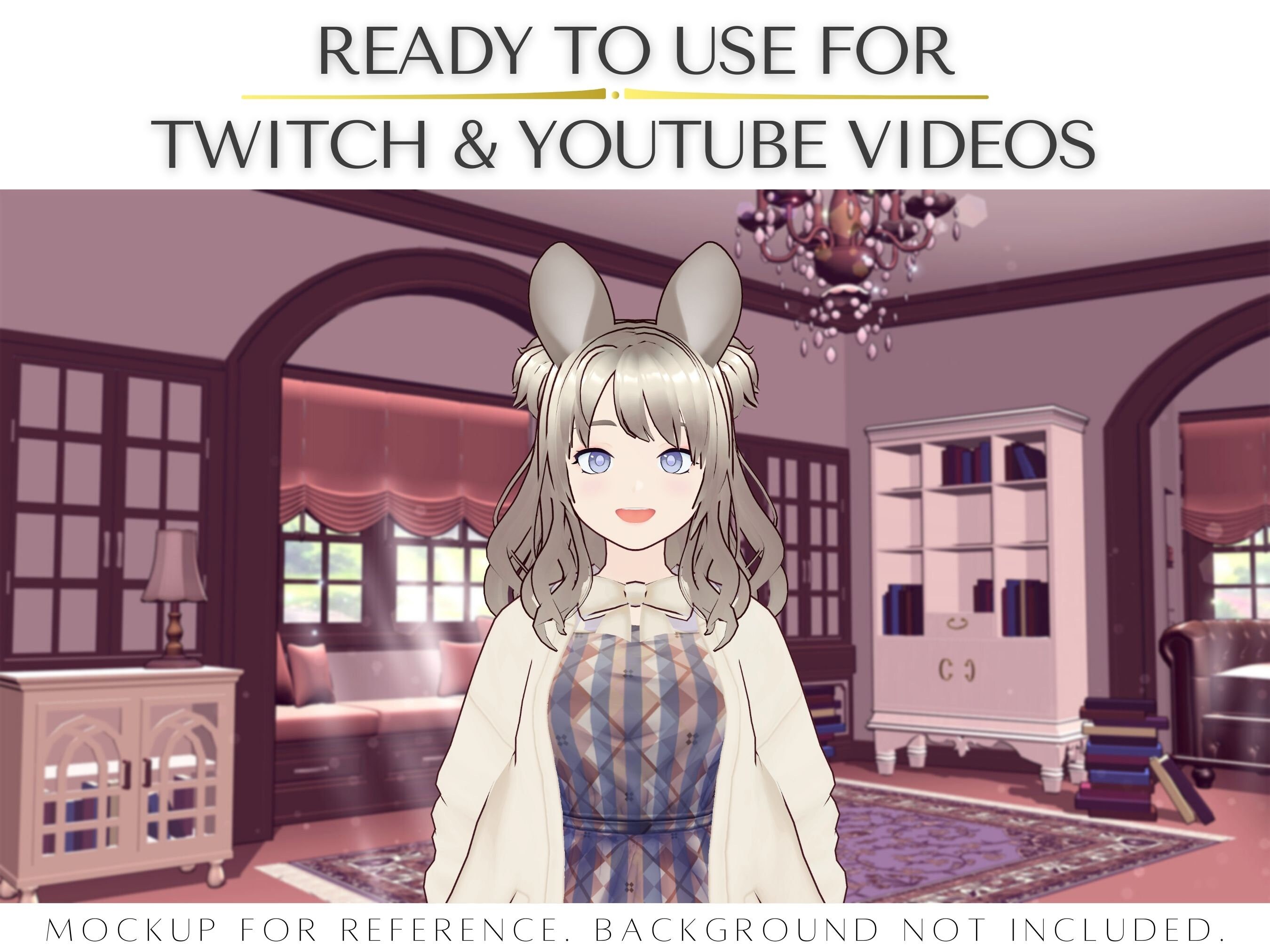 3D Vtuber Model | Cute Chinchilla Girl 3D Vtuber Premade Ready-to-use ...