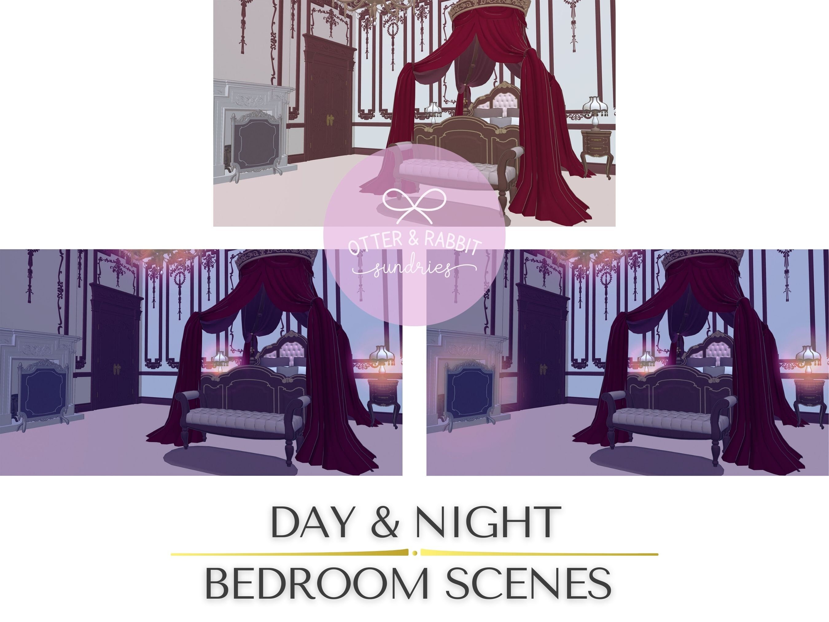 Background Pack Vtuber Livestream Royal Crimson Bedroom - Etsy