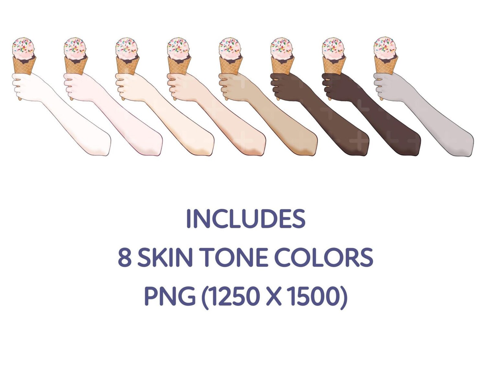 Vtuber Ice Cream Hands | PNG Arm Asset for Live2d Vtuber Livetreamers ...