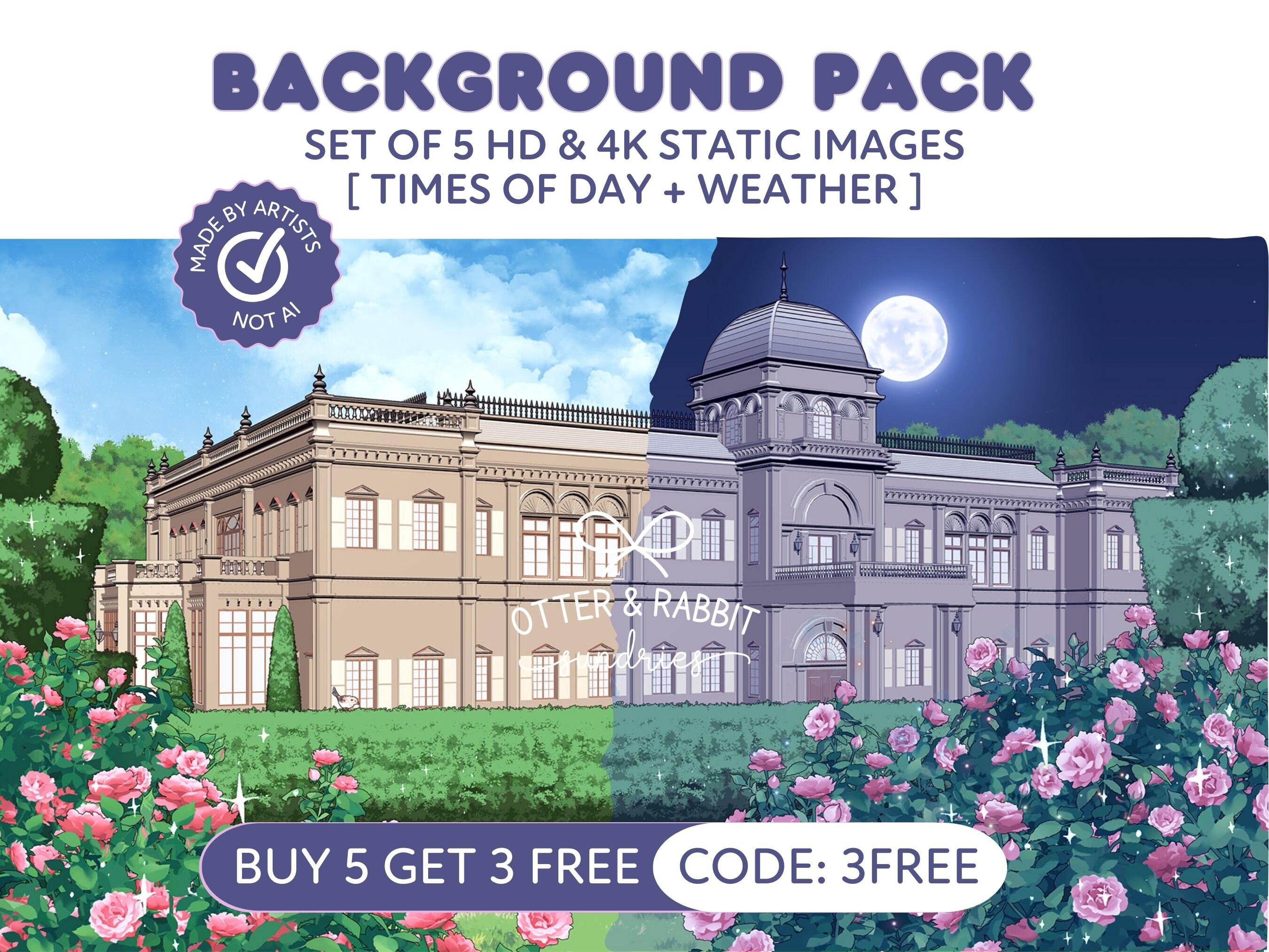 Background Pack | Vtuber Livestream Manor House Static Background Set ...