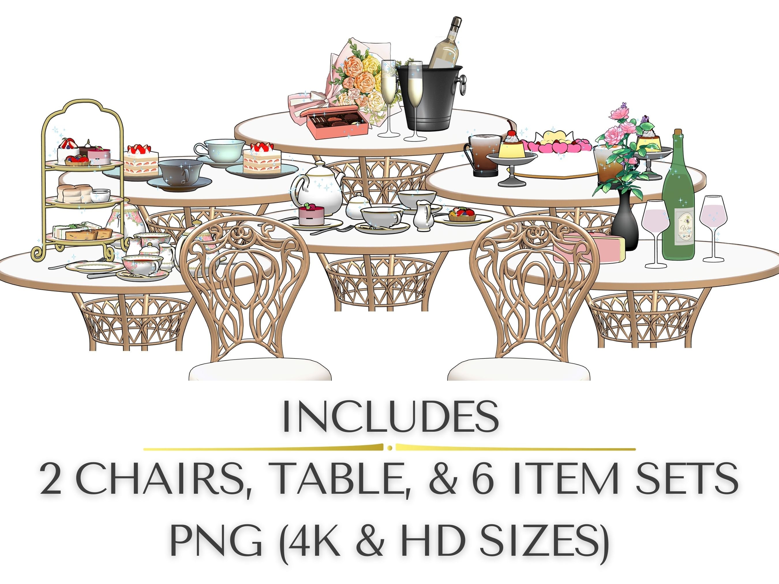 Vtuber Table Pack PNG Table and Chair Set 6 Variants for - Etsy