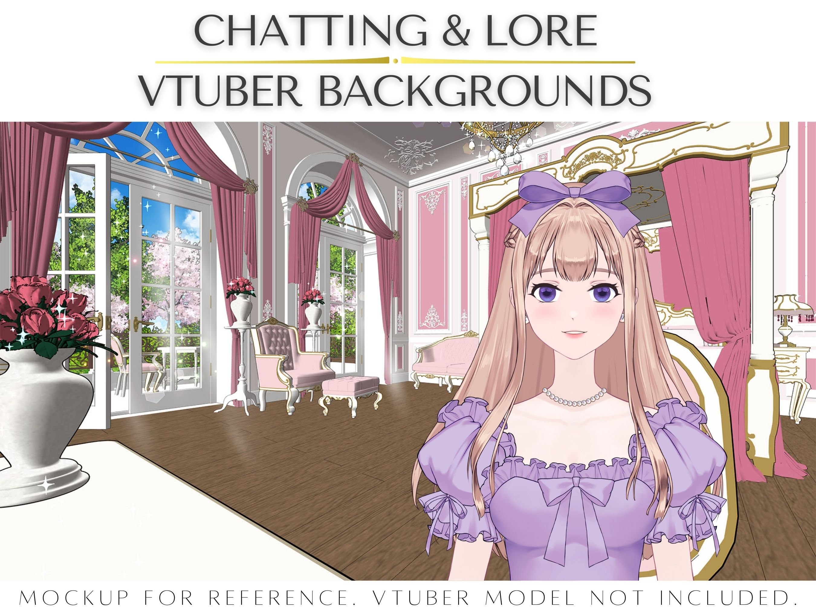Background Pack Vtuber Livestream Luxury Pink Bedroom Static - Etsy