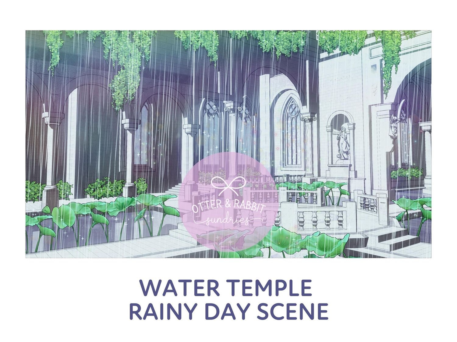 Background Pack | Vtuber Livestream Water Temple Static Background Set ...