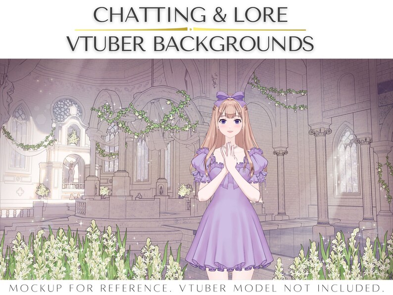 Background Pack Vtuber Livestream Flower Temple Static - Etsy