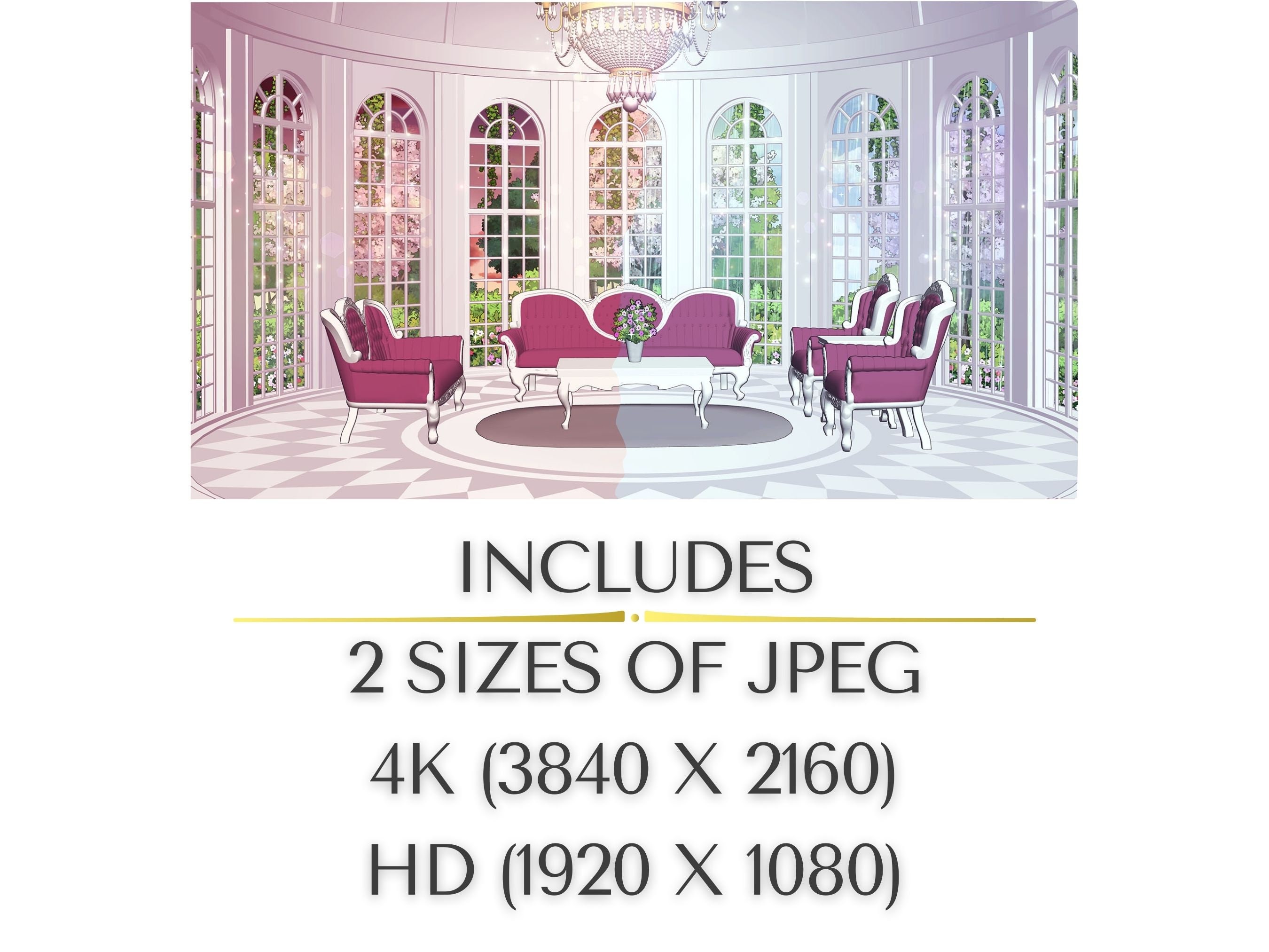 Background Pack Vtuber Livestream Magenta Sun Parlor Static - Etsy
