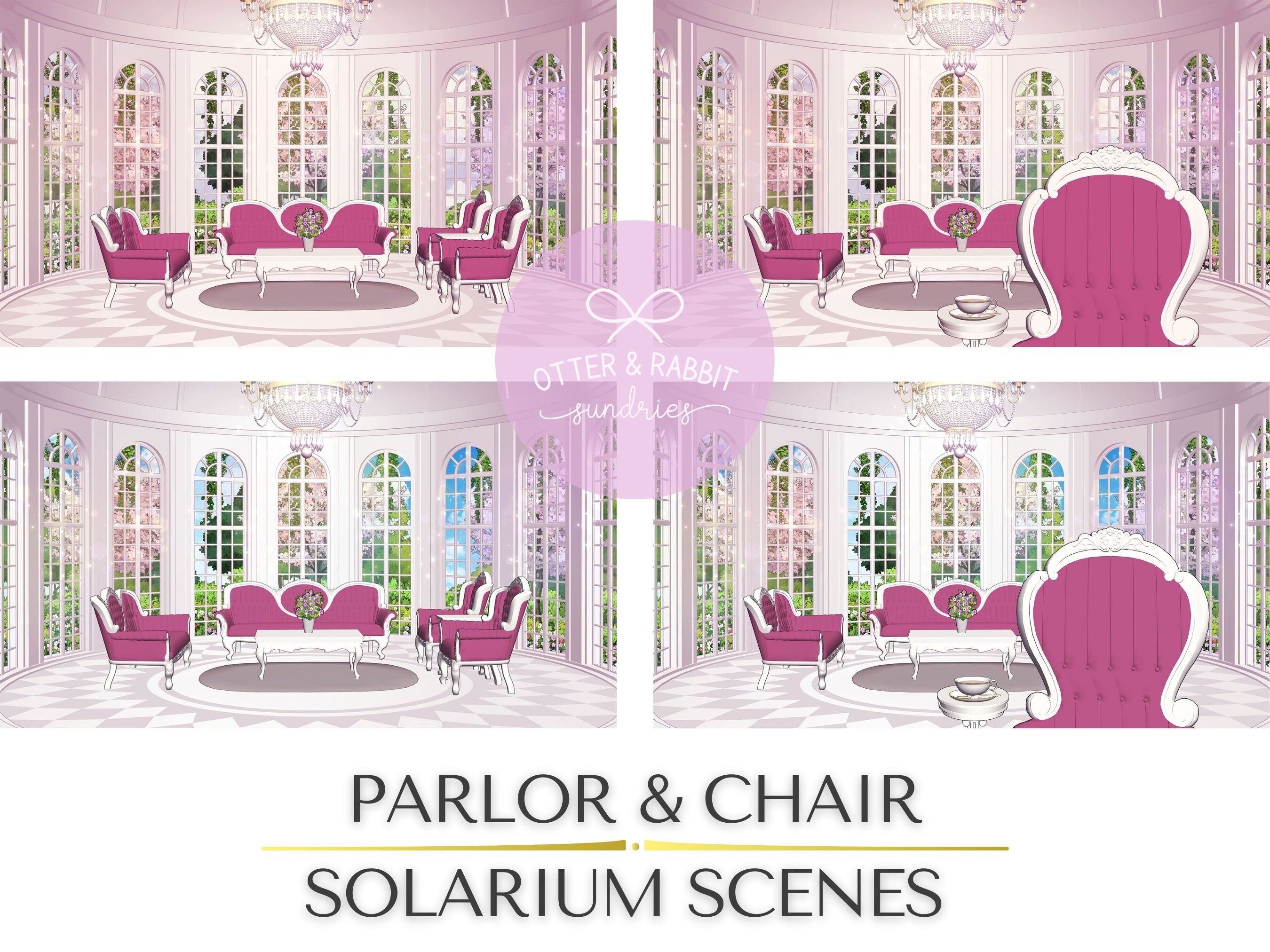 Background Pack Vtuber Livestream Magenta Sun Parlor Static - Etsy