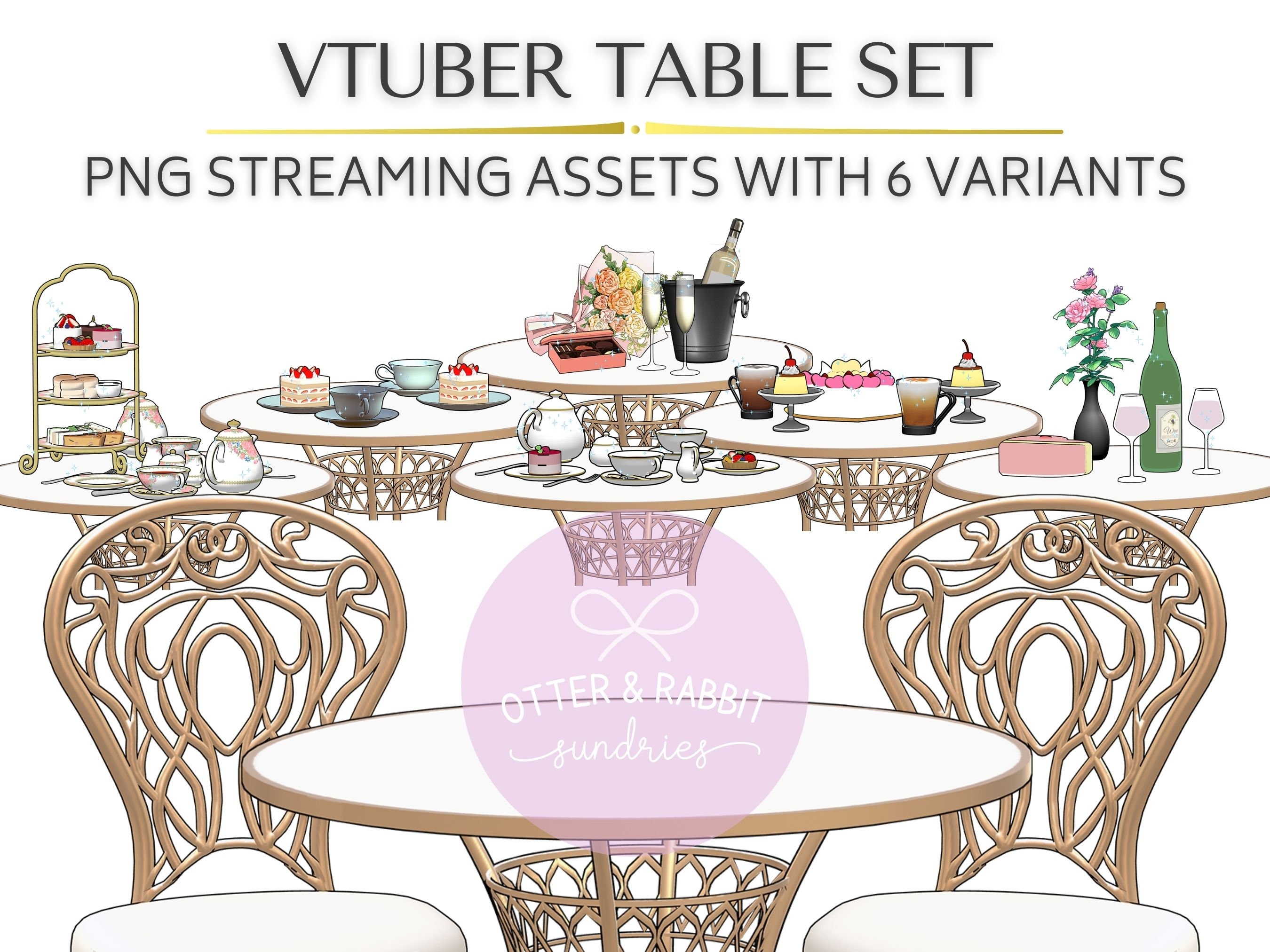 Vtuber Table Pack PNG Table and Chair Set 6 Variants for - Etsy