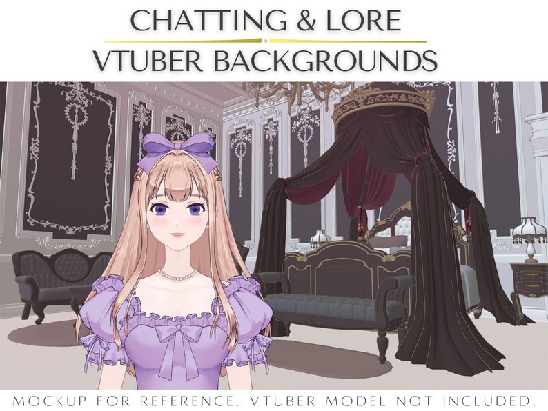 Background Pack Vtuber Livestream Royal Black Bedroom Static - Etsy