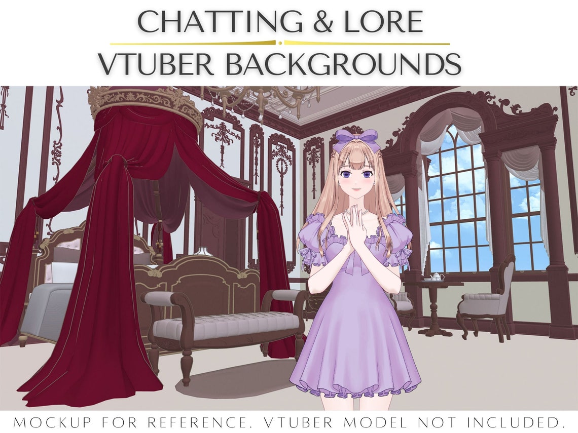 Background Pack Vtuber Livestream Royal Crimson Bedroom - Etsy