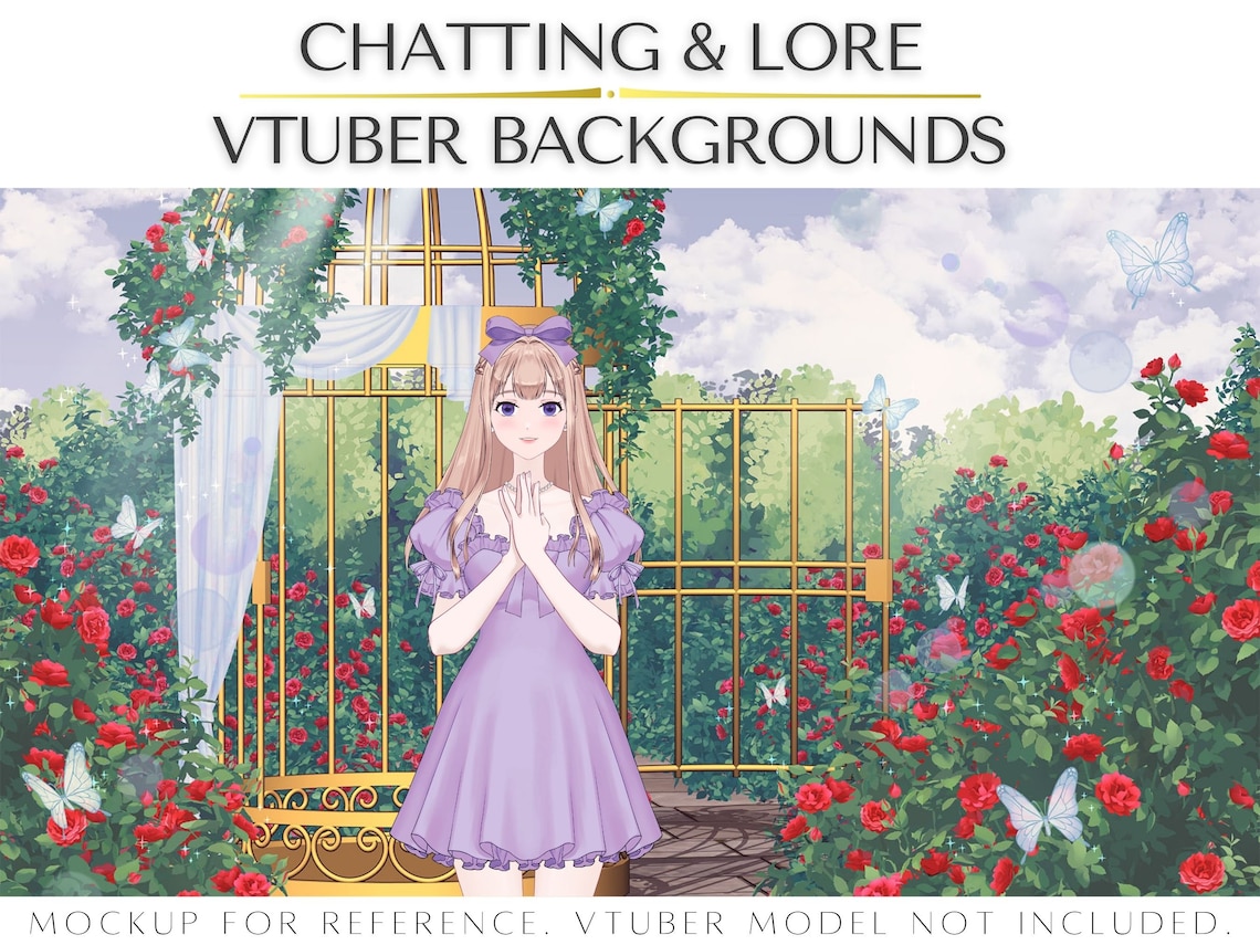 Background Pack Vtuber Livestream Birdcage Rose Garden and - Etsy