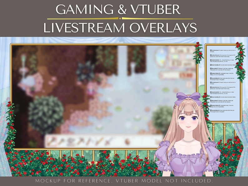 Animated Stream Pack Red Rose Garden Overlay Set for Livestreamer ...