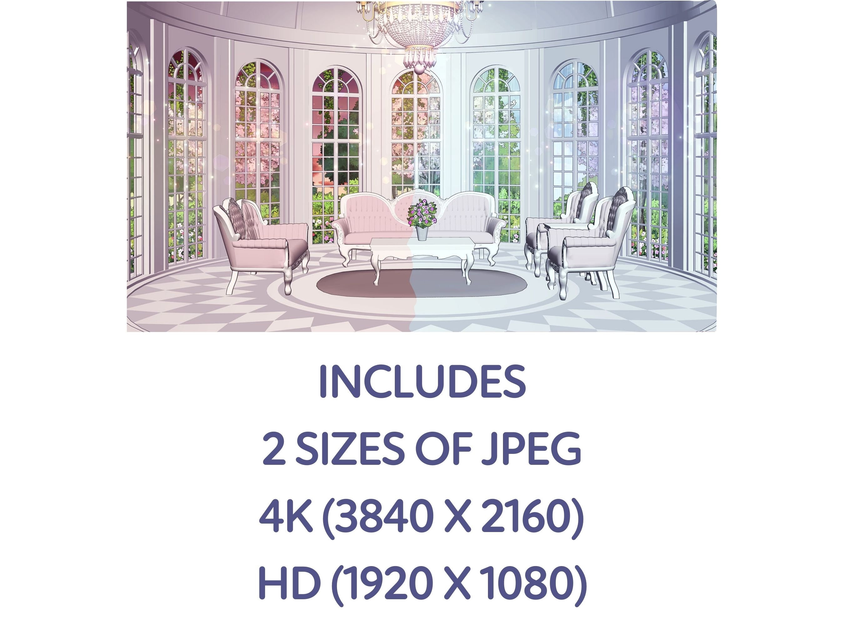 Background Pack Vtuber Livestream Pink Sun Parlor Static Background Set ...