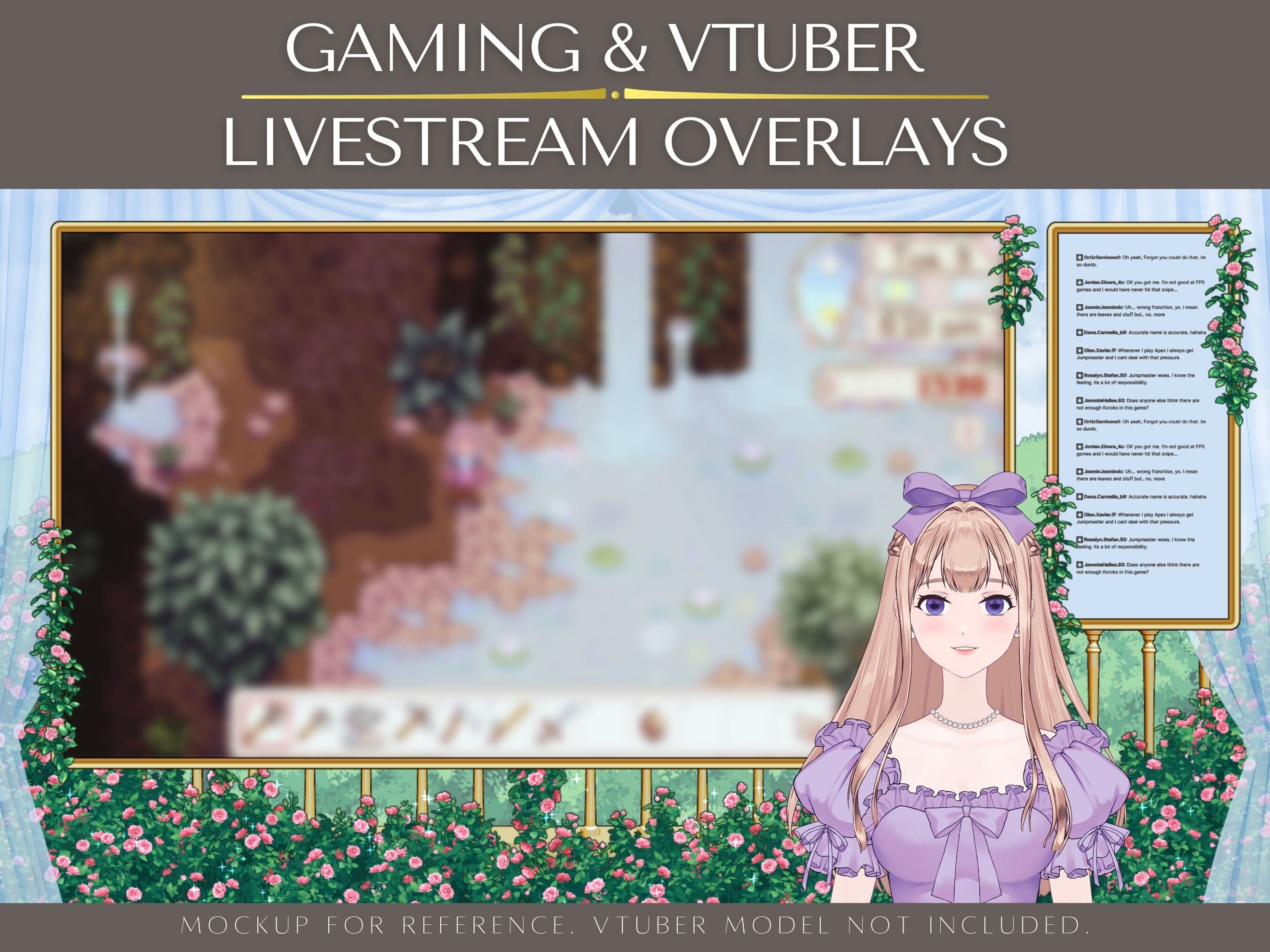 Animated Stream Pack Pink Rose Garden Overlay Set for - Etsy