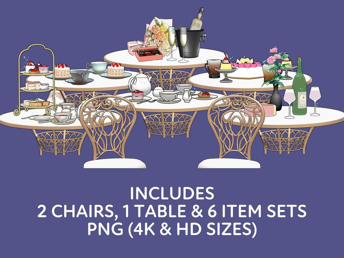 Vtuber Table Pack PNG Table and Chair Set 6 Variants for Vtuber ...