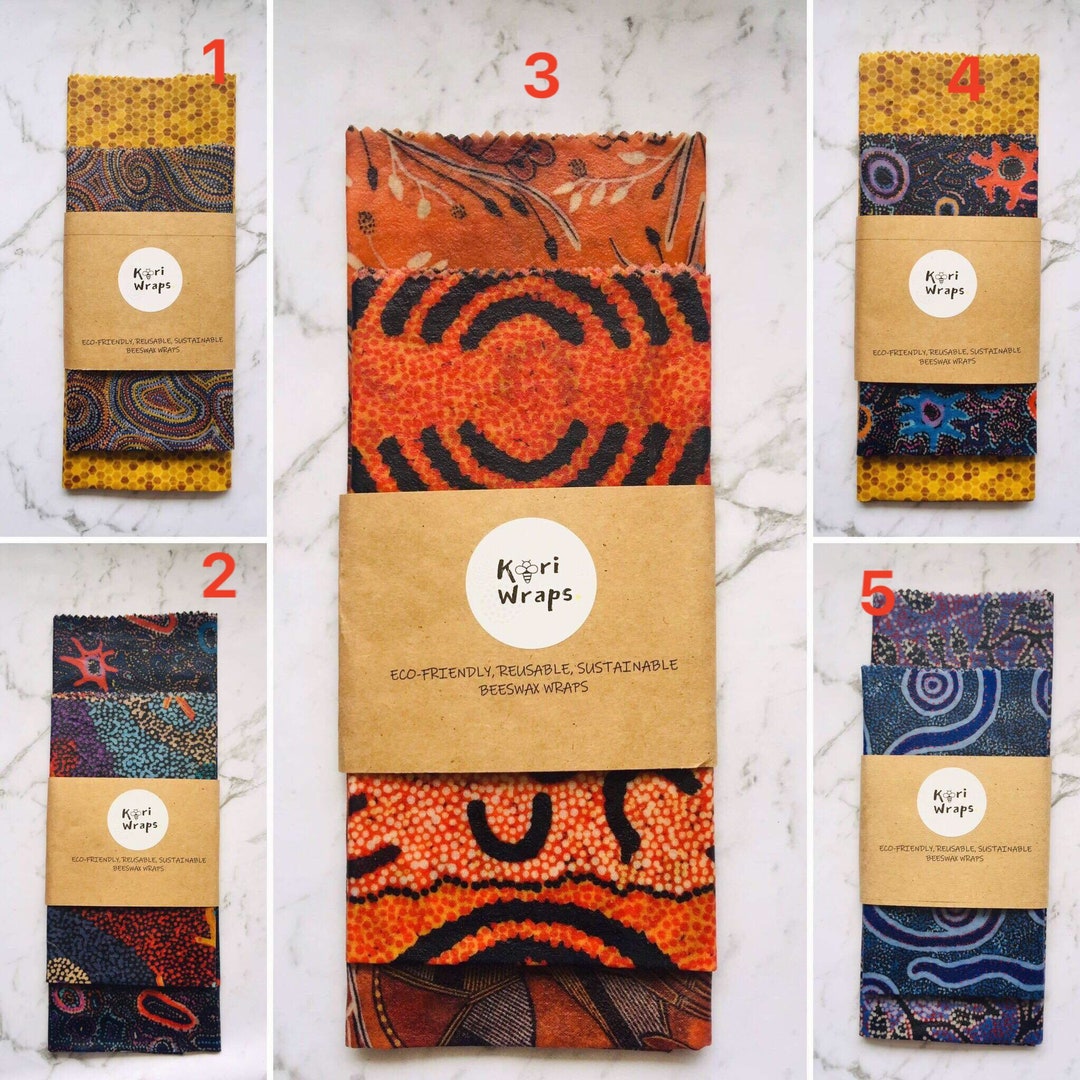 Natural Beeswax Wraps Aboriginal Designs Large, Xlarge Packs - Etsy ...