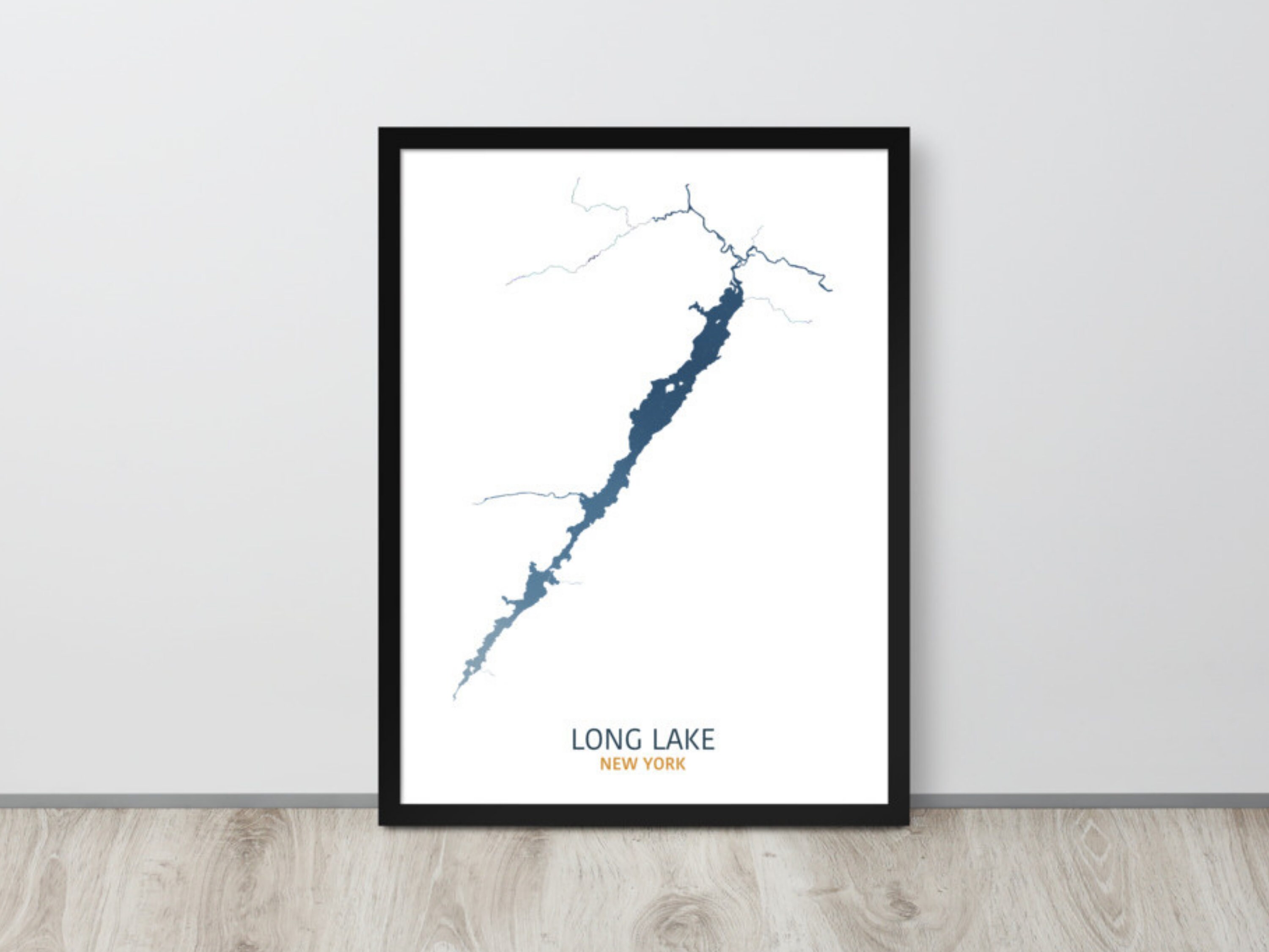 Long Lake Print Adirondack Park, New York State Park, Lake Map Art, ADK ...