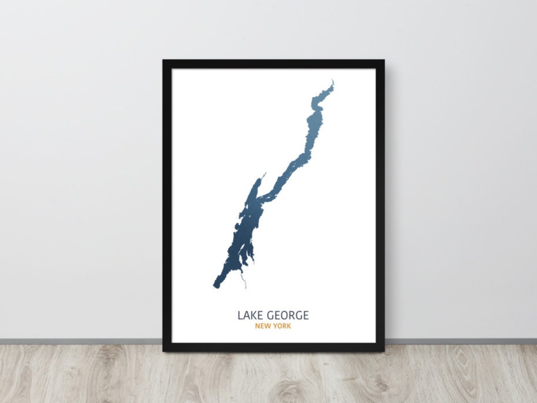 Lake George Print Adirondack Park, New York State Park, Lake Map Art ...