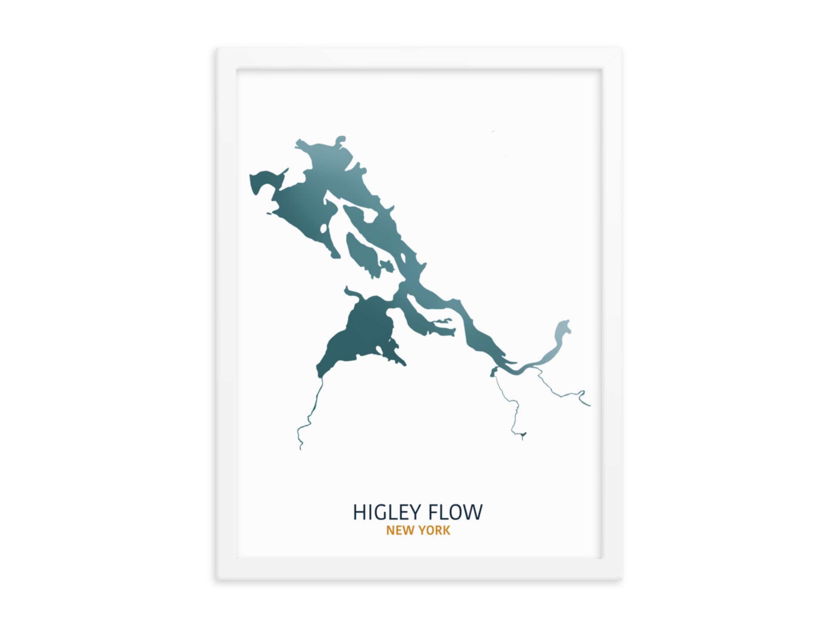 Higley Flow Print Adirondack Park, New York State Park, Lake Map Art ...