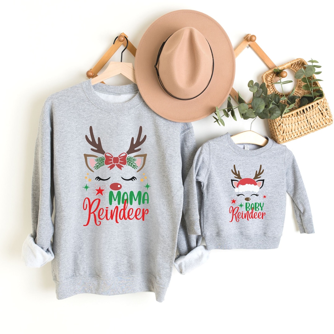 Mommy and Me Christmas Sweaters , Mother Daughter Crew Neck Matching ...