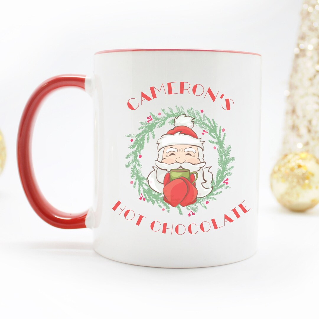 Santa Hot Cocoa Christmas Mug , Custom Hot Chocolate Mug , Personalized ...