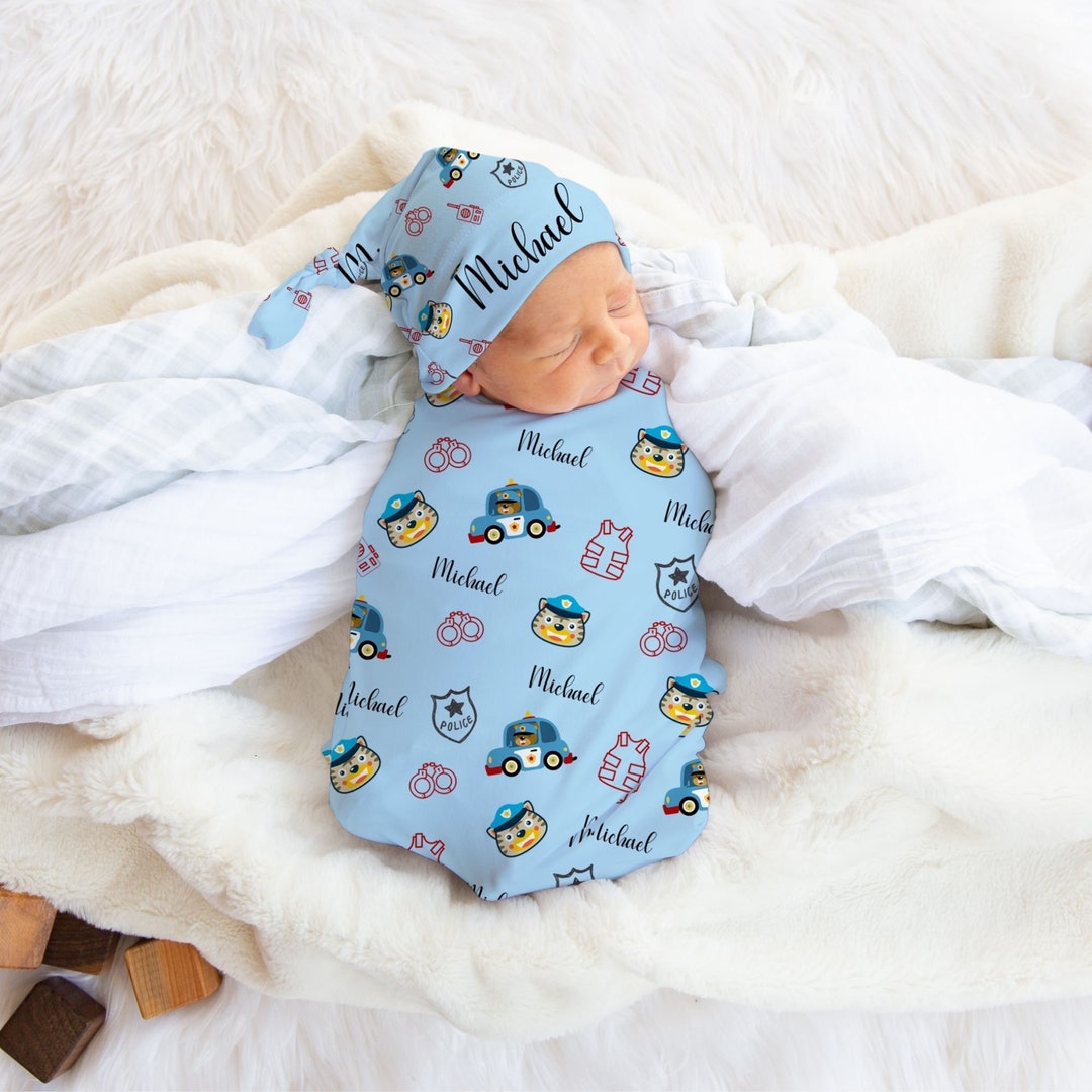 Cute Police Baby Blanket , Gift for Police Officer Parent , Newborn ...