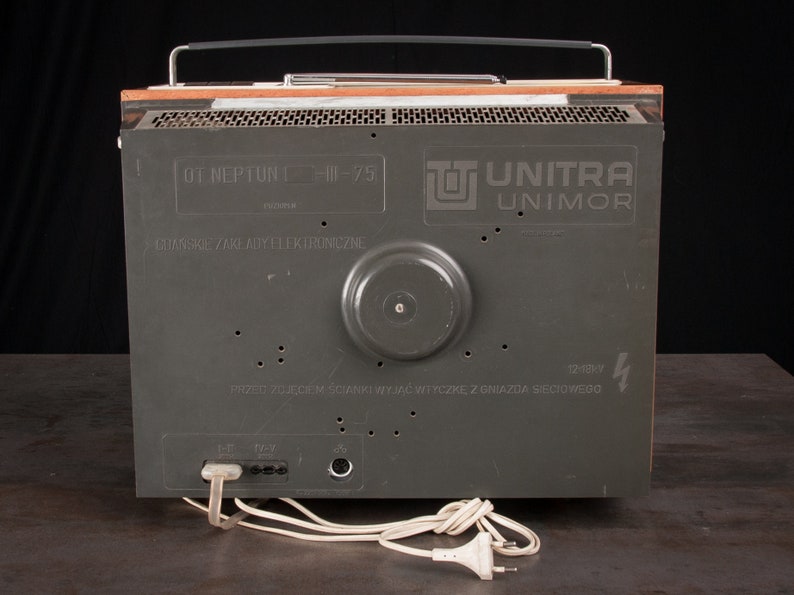 Old Black White Tv Set Unitra Unimor Neptun 221A Prl Retro Vintage Television - Etsy