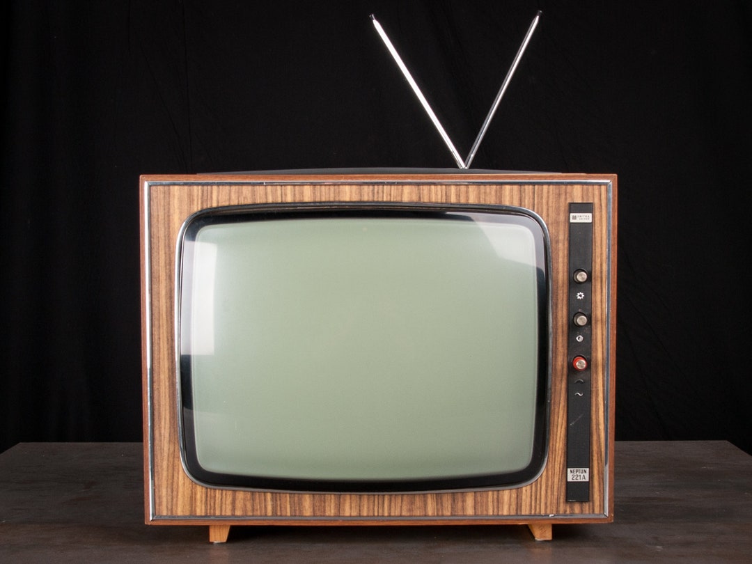 Old Black White Tv Set Unitra Unimor Neptun 221A Prl Retro Vintage ...