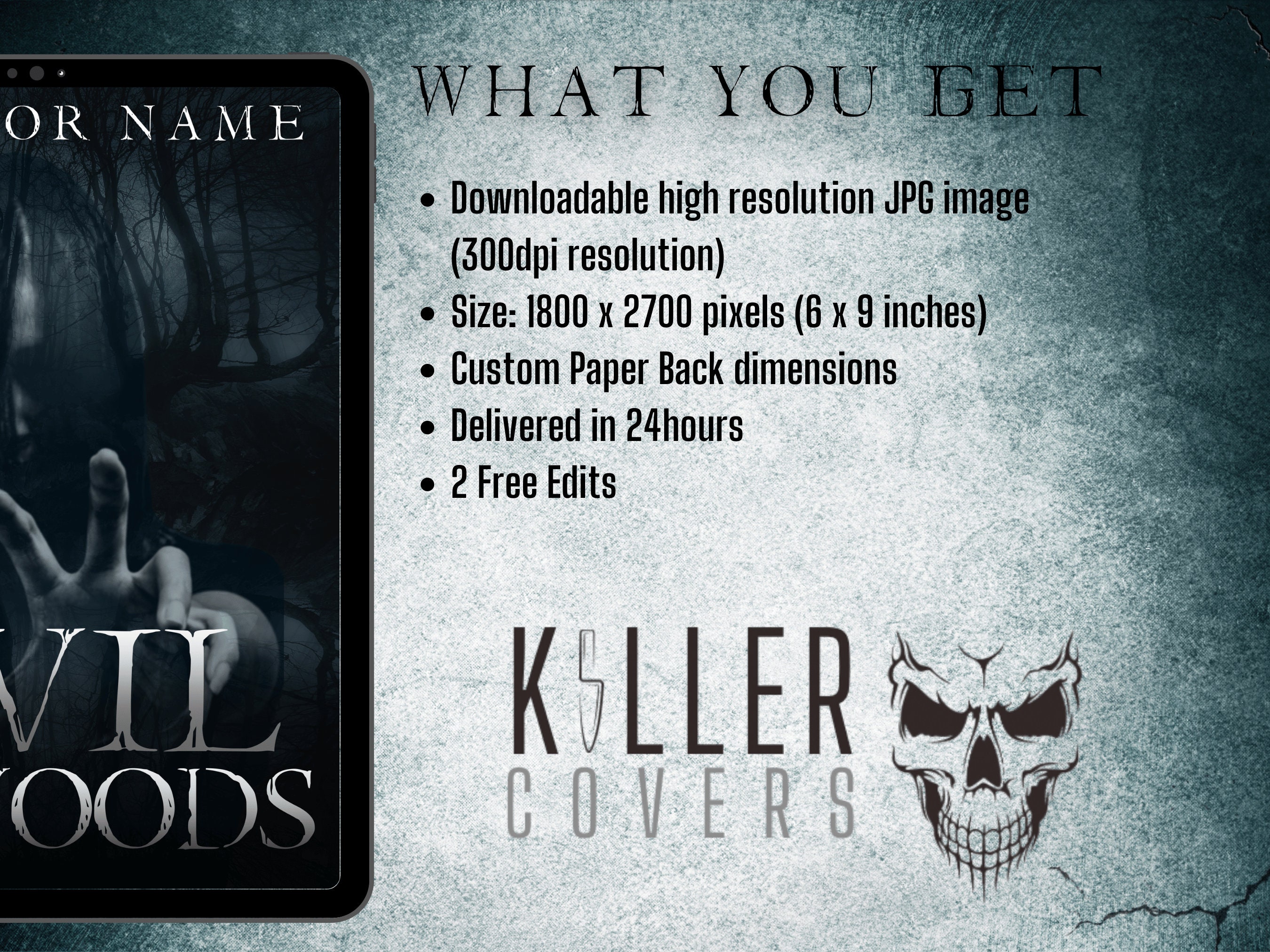Premade Book Cover Design, Horror Ebook Cover, Readymade Digital Book ...