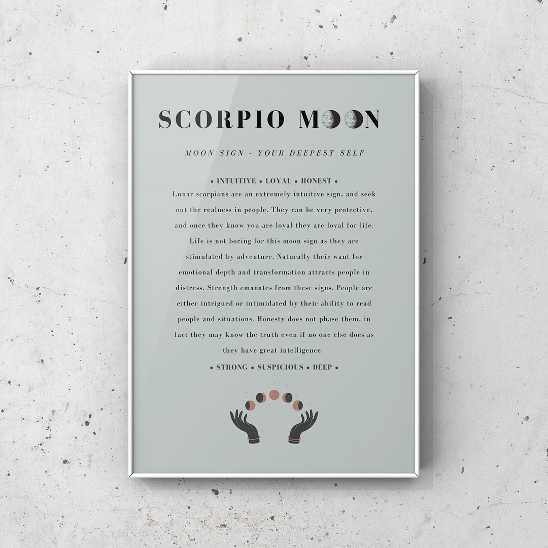 Printable Scorpio Moon Sign Poster - Etsy