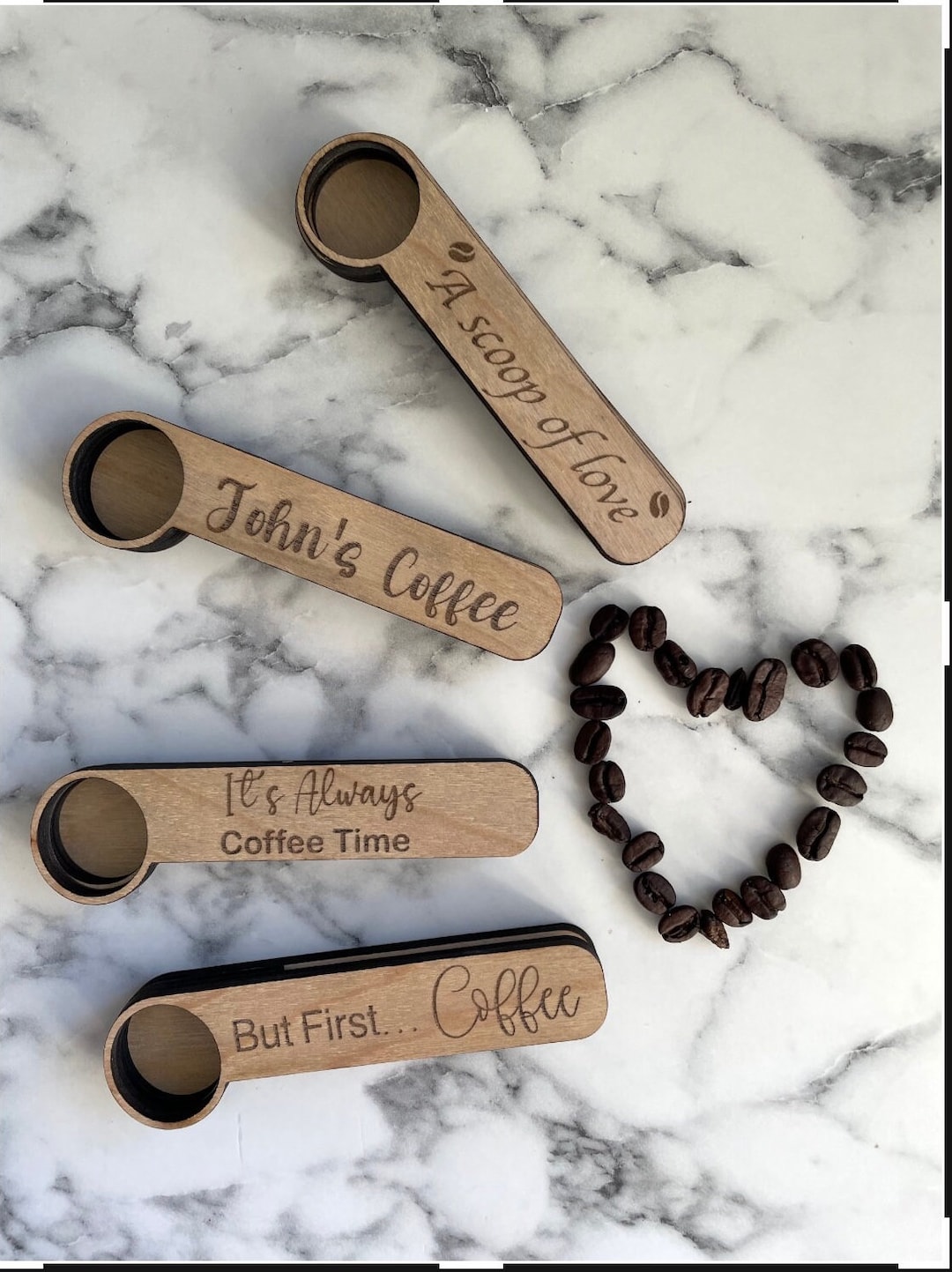 Wooden Coffee Clips Personalised Coffee Scoops - Etsy