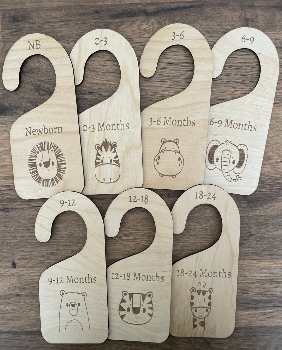 Wooden Baby Wardrobe Dividers - Animal Safari Nursery Theme | Set of 7 ...