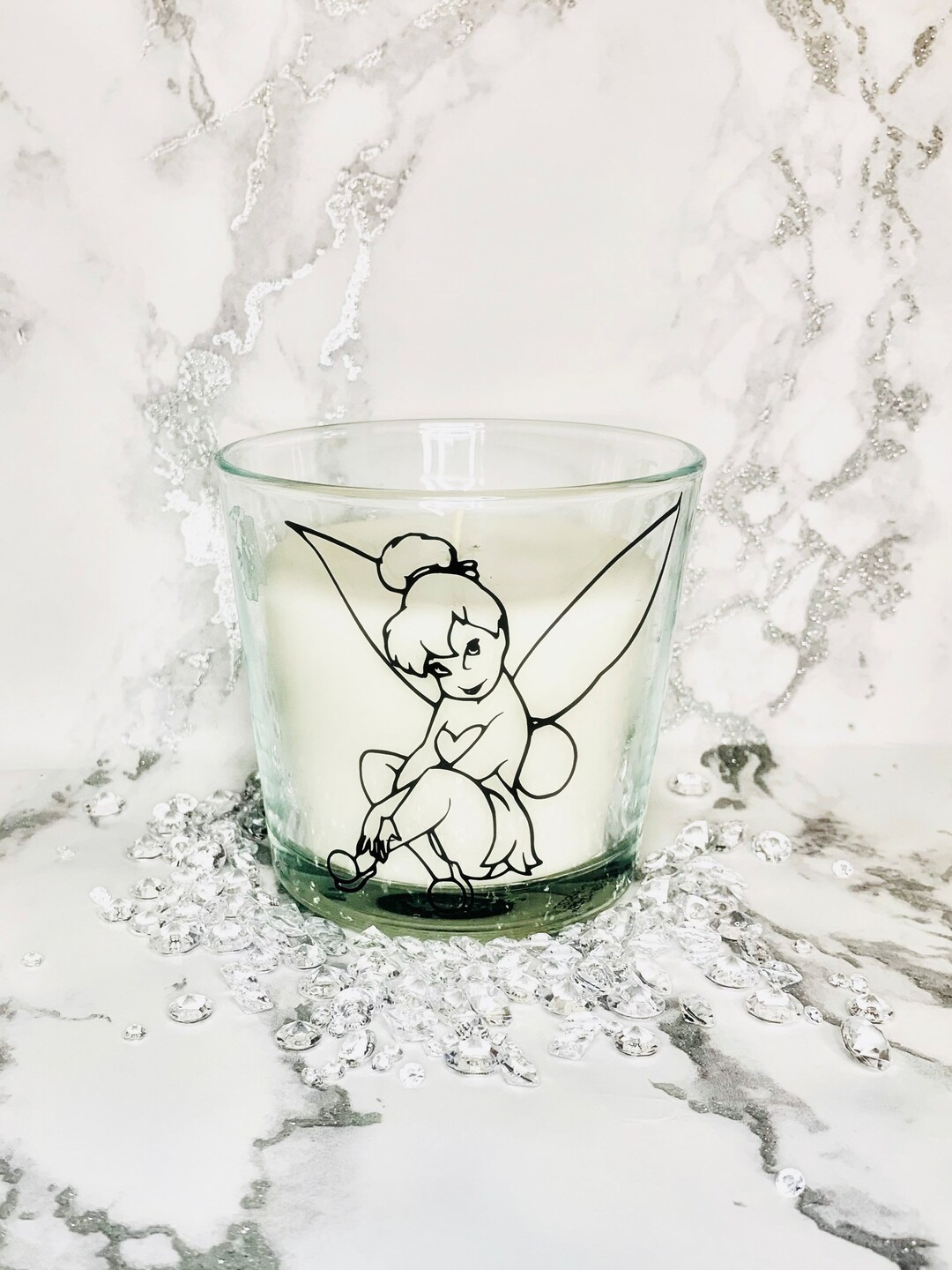 Tinkerbell Candle, Glass Candle, Tinkerbell Gift, Fairy Dust, Fairy ...