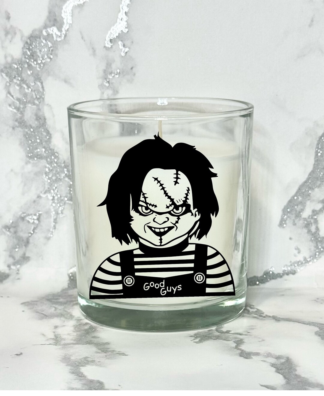 Chucky Horror Candle, Halloween Glass Candle, Spooky Horror Decor ...