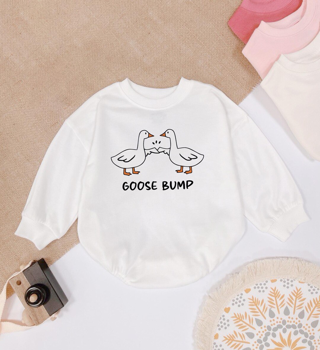 Goose Bumps Baby Romper, Silly Goose Baby Bodysuit, Goose Meme Baby ...