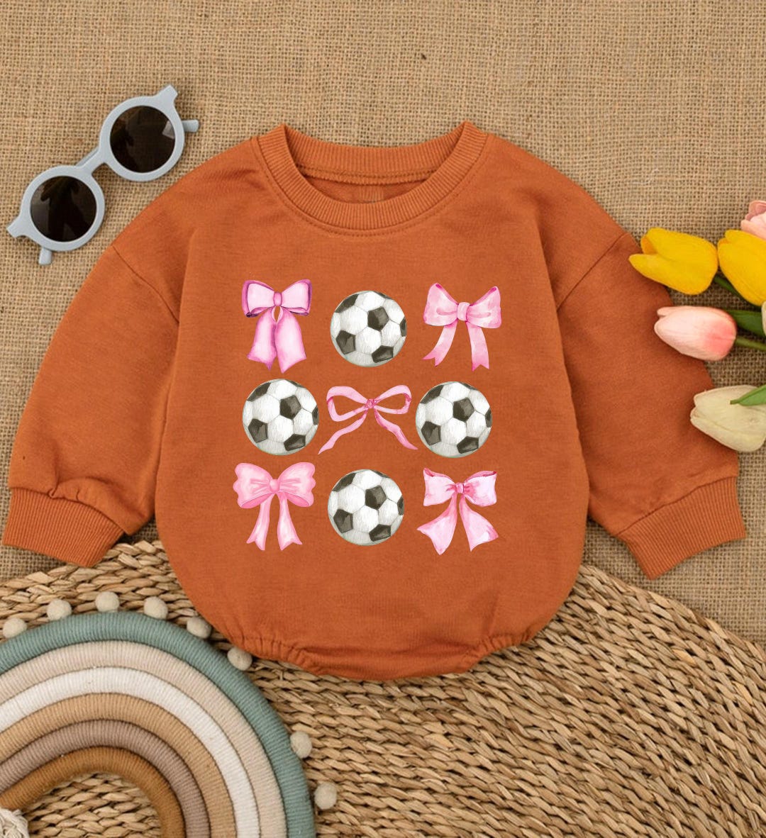 Coquette Soccer Baby Clothes, Pink Bow Soccer Baby Romper, Girly Soccer ...