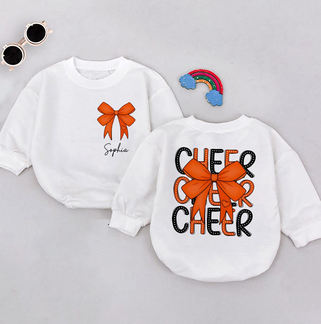 Personalised Cheerleading Baby Outfit, Coquette Cheer Baby Romper ...