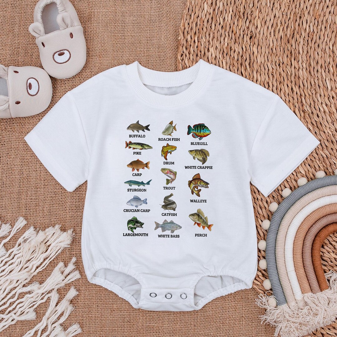 Types of Freshwater Baby Outfit, Fish Species Fishing Baby Romper ...