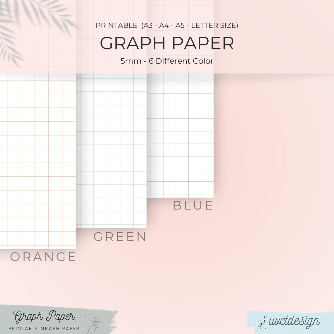 6 Digital Graph Paper Bundle, Digital Notebook Paper Templates ...