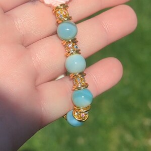 Fox Fairy With Fan- Queen Shell and Chinese Larimar - Gold- Handmade ...