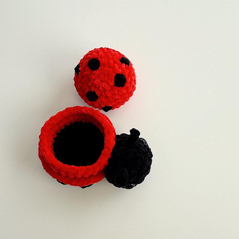 NO SEW - Mini Stress Ball Buddies Ladybug Crochet Pattern - Fidget Toy ...