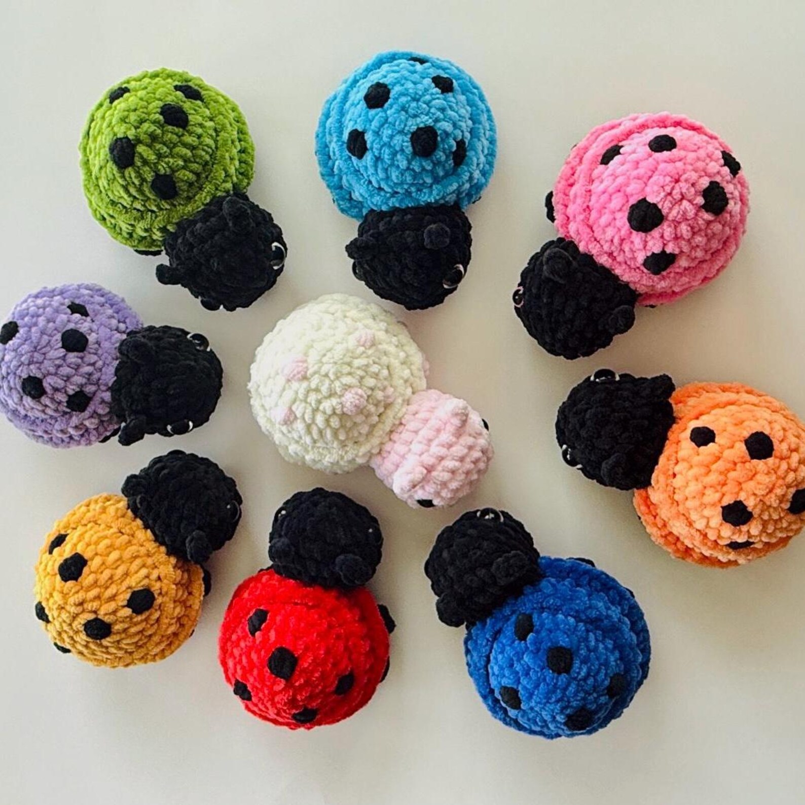 NO SEW - Mini Stress Ball Buddies Ladybug Crochet Pattern - Fidget Toy ...