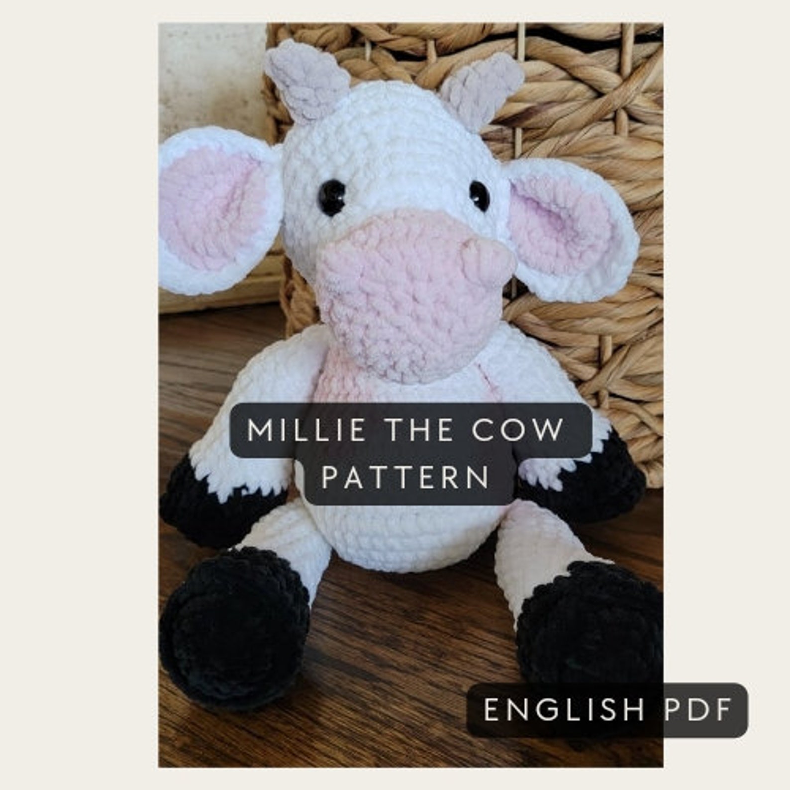 Pattern: Millie the Cow Crochet Pattern, Crochet Cow Pattern, Cute Cow ...